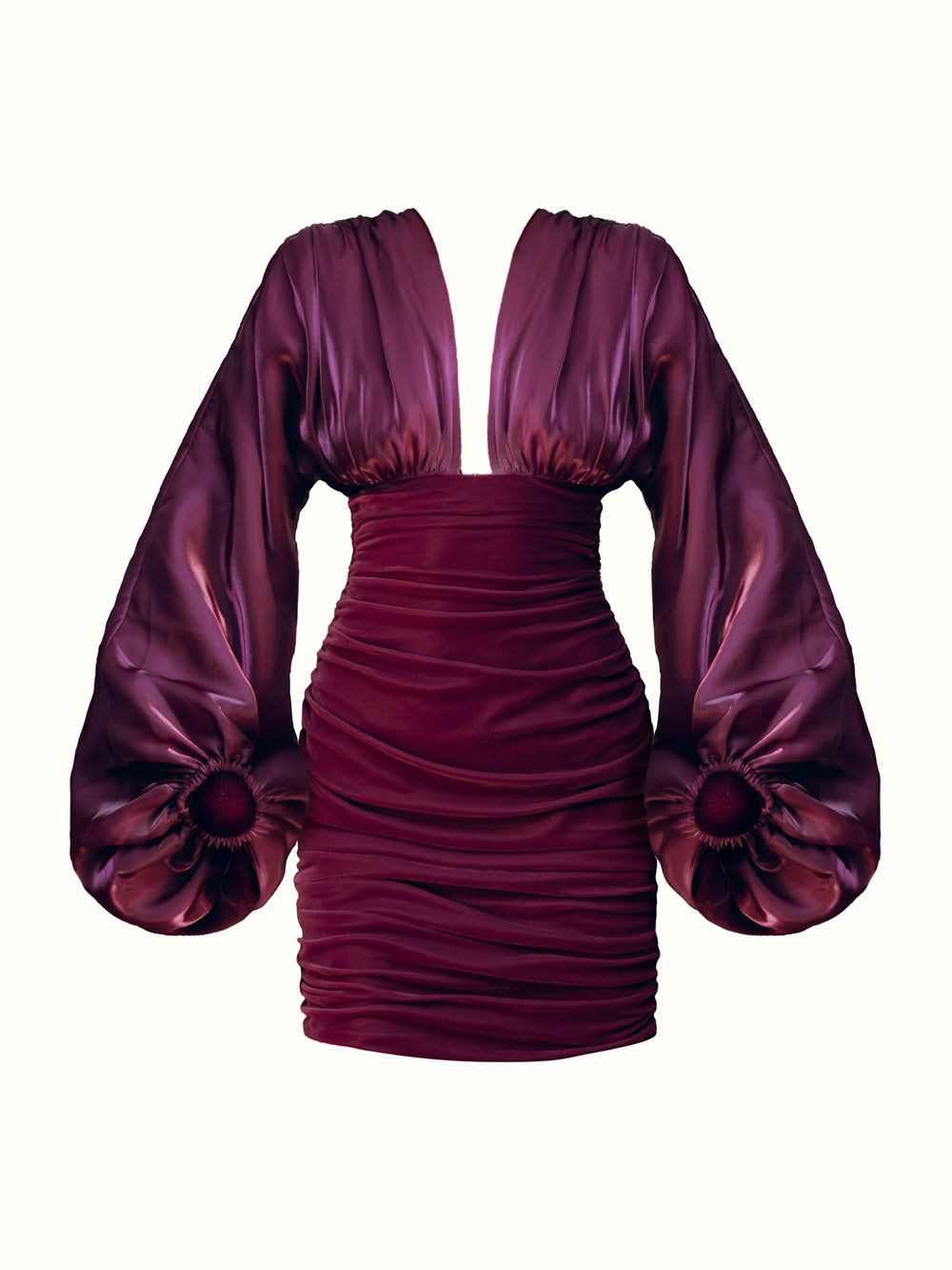 ANDREA IYAMAH ANIDA MINI DRESS - MAROON