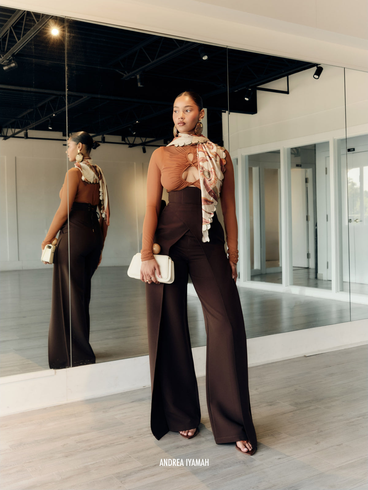 ANDREA IYAMAH SALLE BODYSUIT - CAMEL – Andrea Iyamah