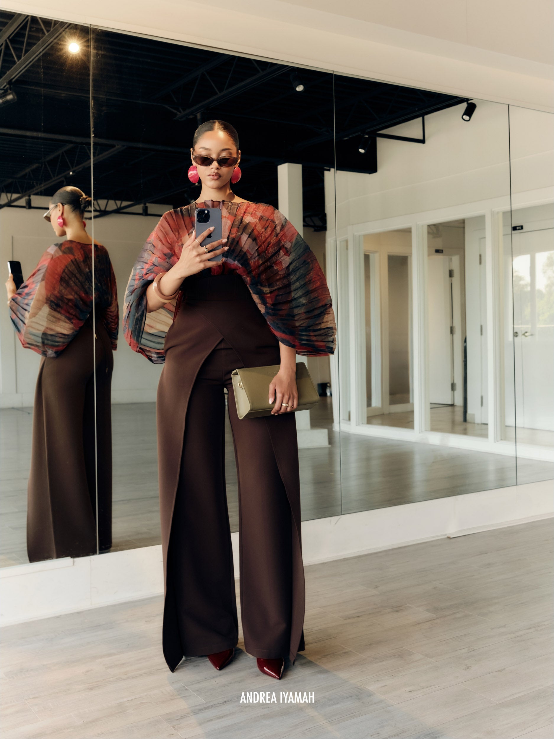 ANDREA IYAMAH VIRA PANTS - COFFEE